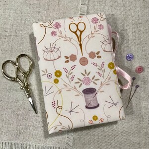 Large Needle Case With Scissor Pocket / Handmade Needle Book / Sewing ...