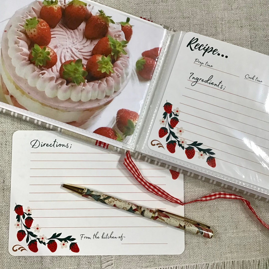 Handmade Recipe Binder / Farmer's Market Recipe Journal With Strawberry ...