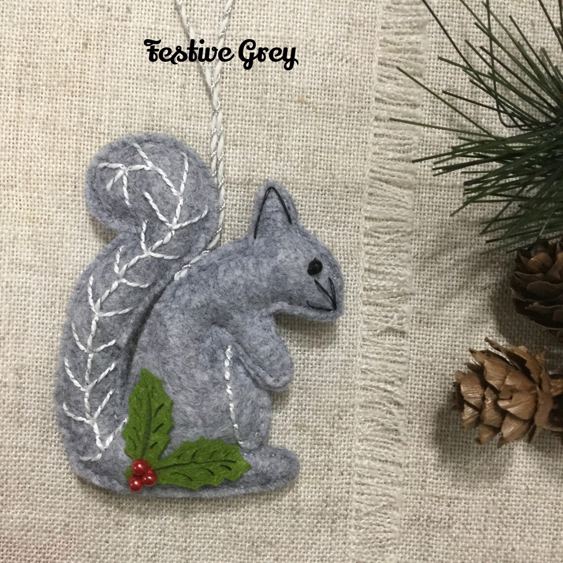 Christmas Squirrel Decoration / Handmade Seasonal Decorations - Etsy