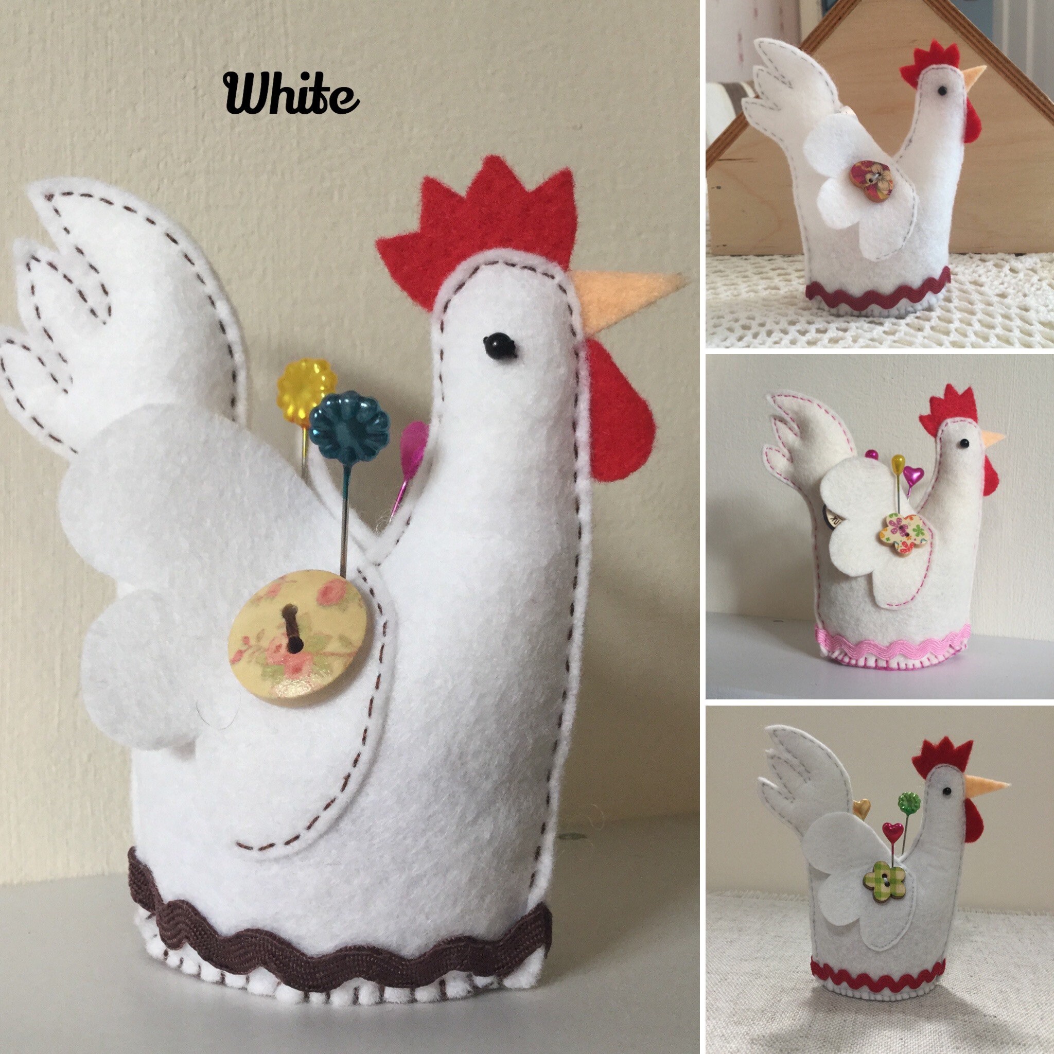 Chicken Pin Cushion / Handmade Pincushion / Felt Chicken - Etsy
