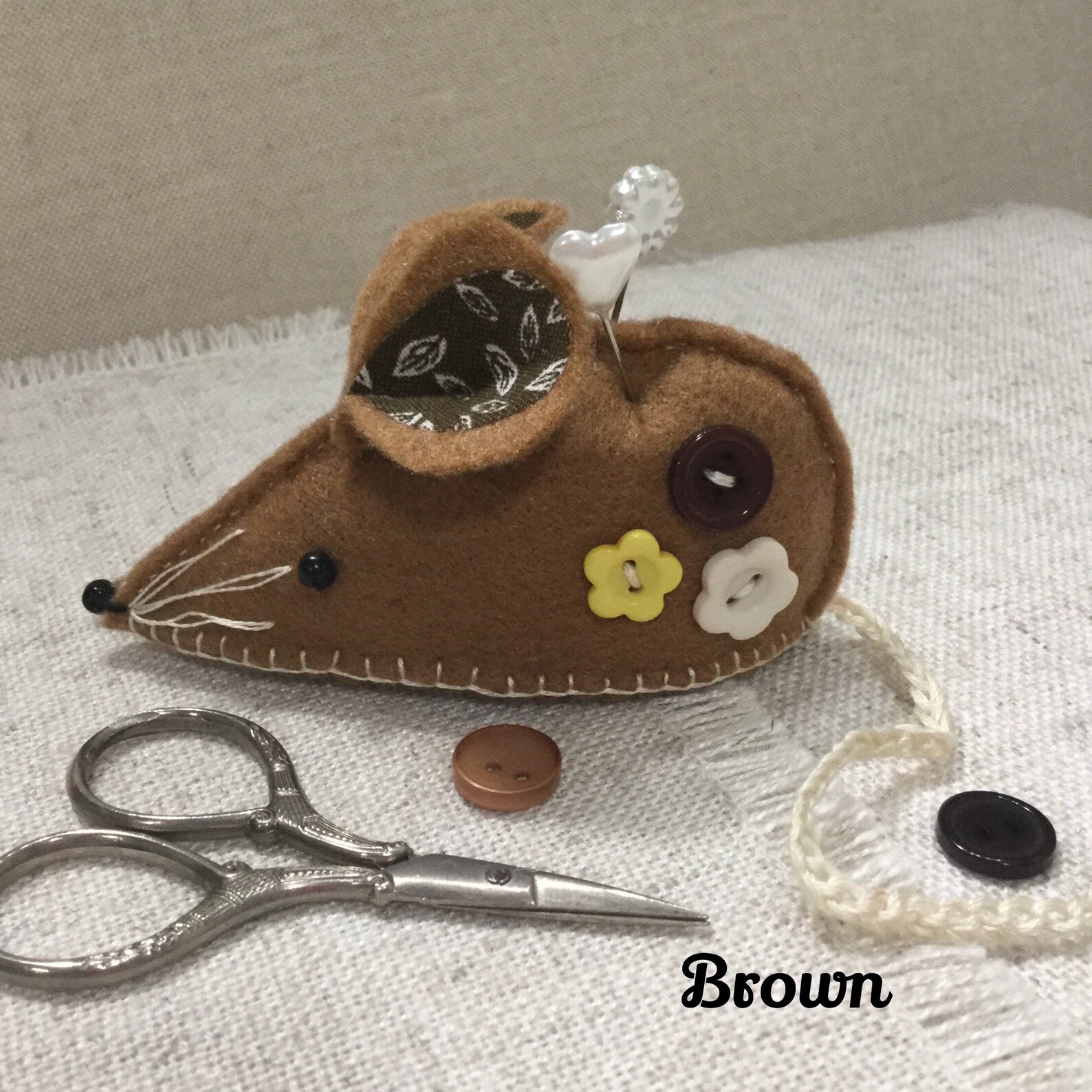 Pin Cushion Mouse / Handmade Pincushion | Etsy UK