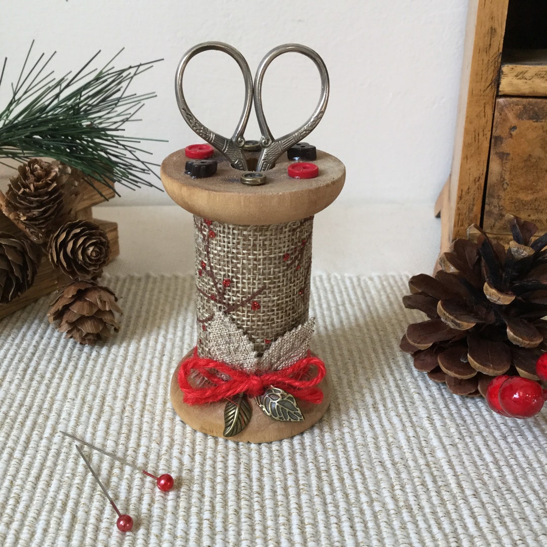 Cotton Reel Scissor Holder / Autumn Inspired Design - Etsy