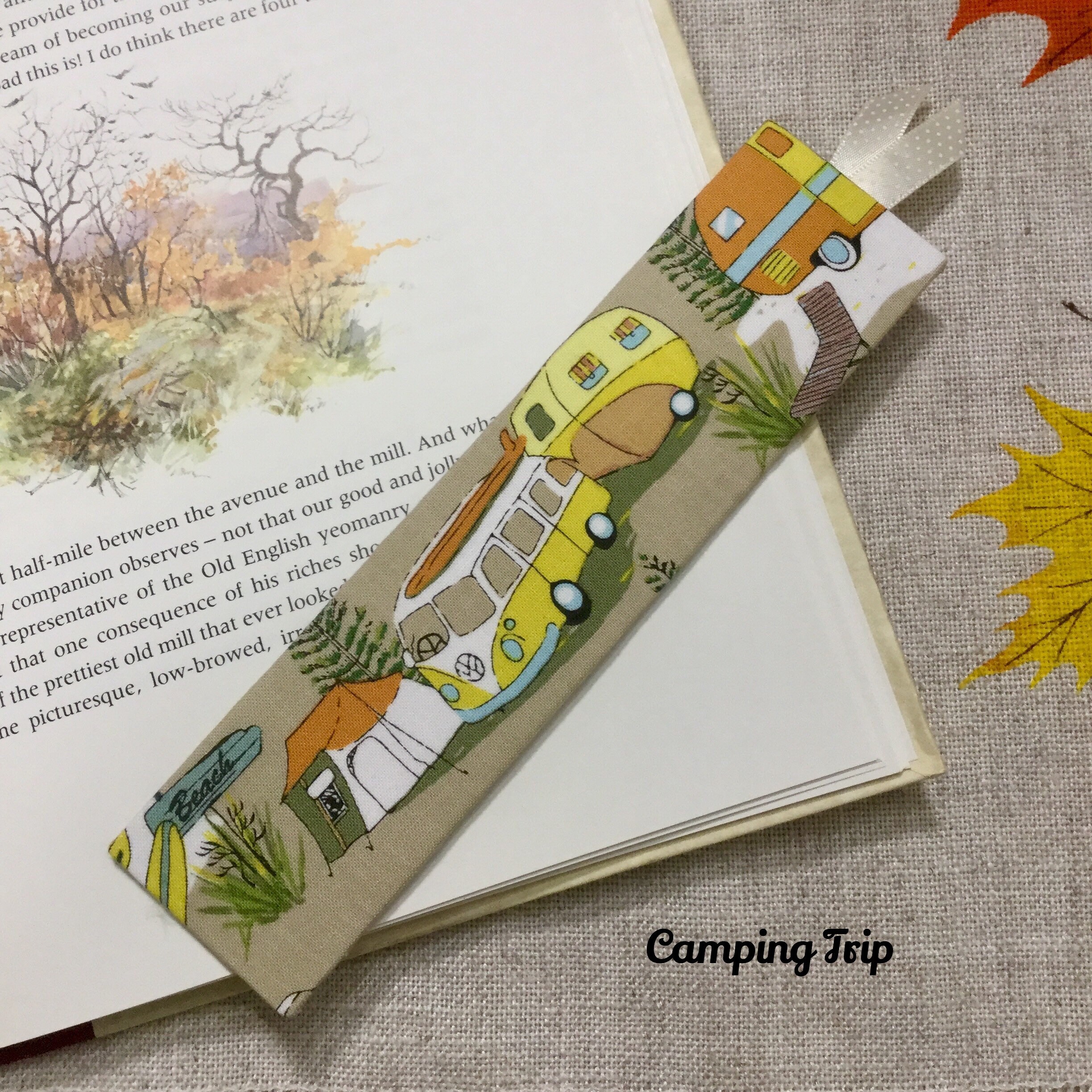 Handmade Fabric Bookmark / Countryside / Camping / Caravan - Etsy