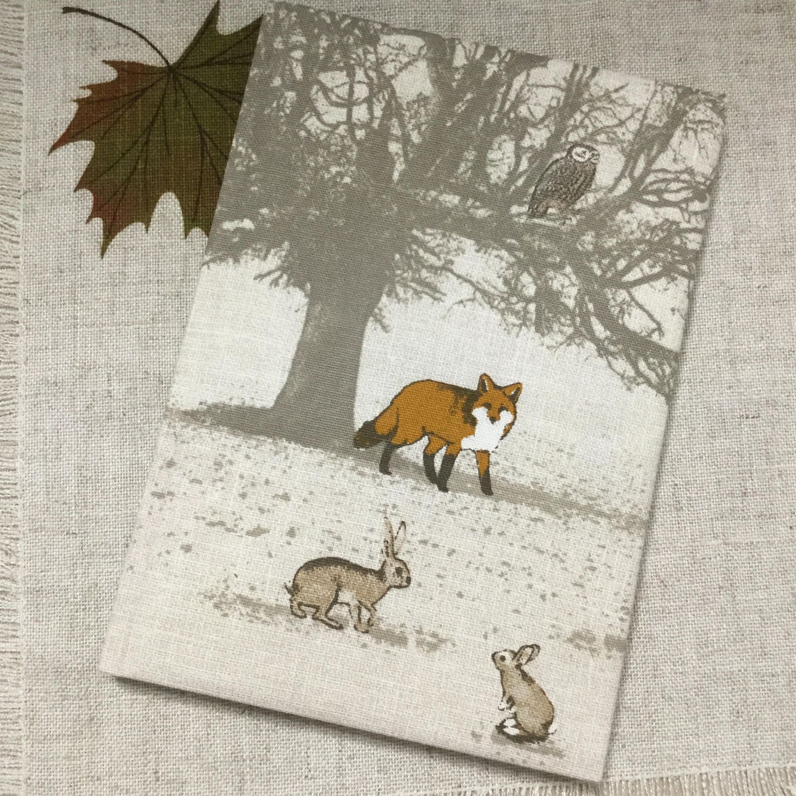 A5 Fox Notebook / Fabric Covered Address Book / Sketchbook / | Etsy