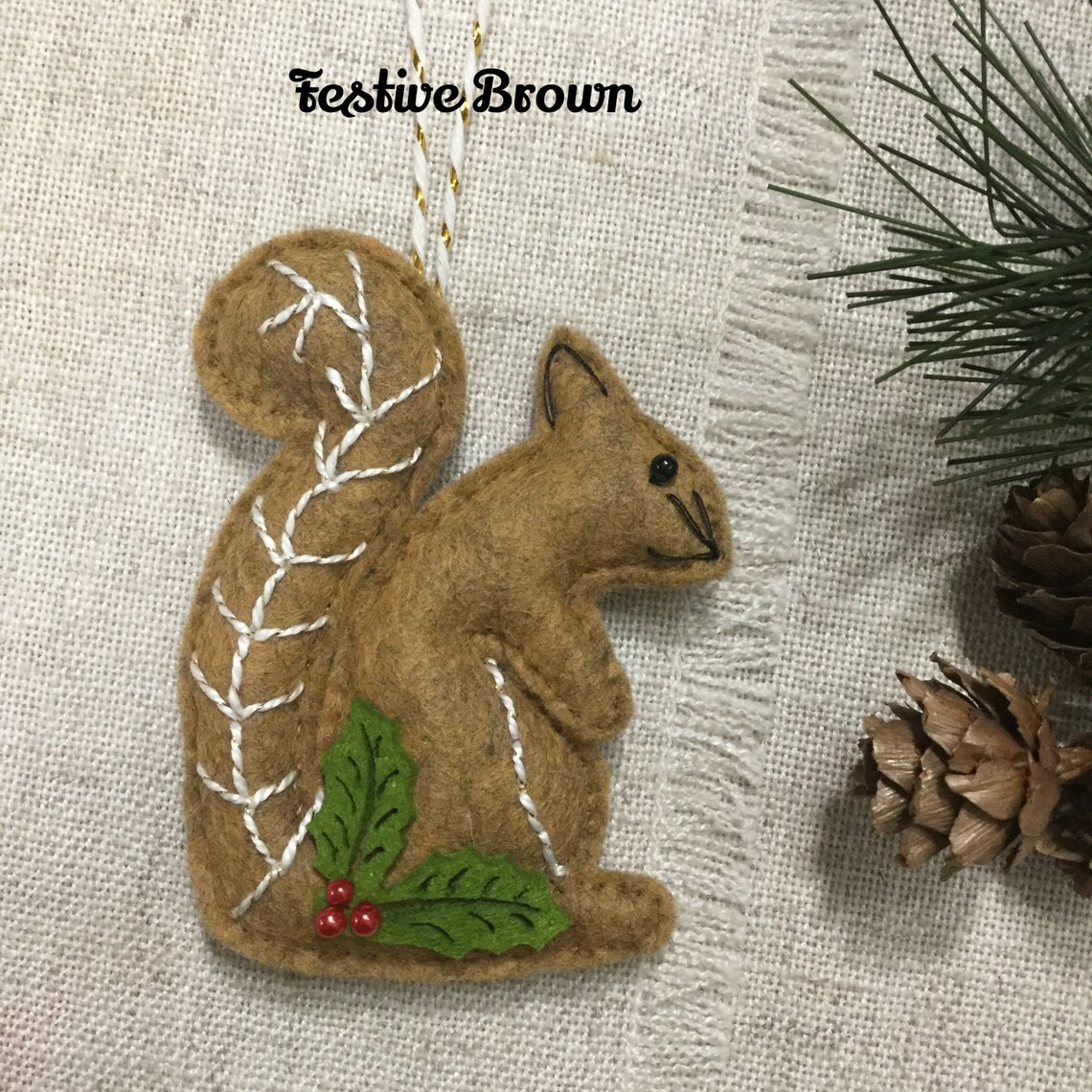 Christmas Squirrel Decoration / Handmade Seasonal Decorations - Etsy