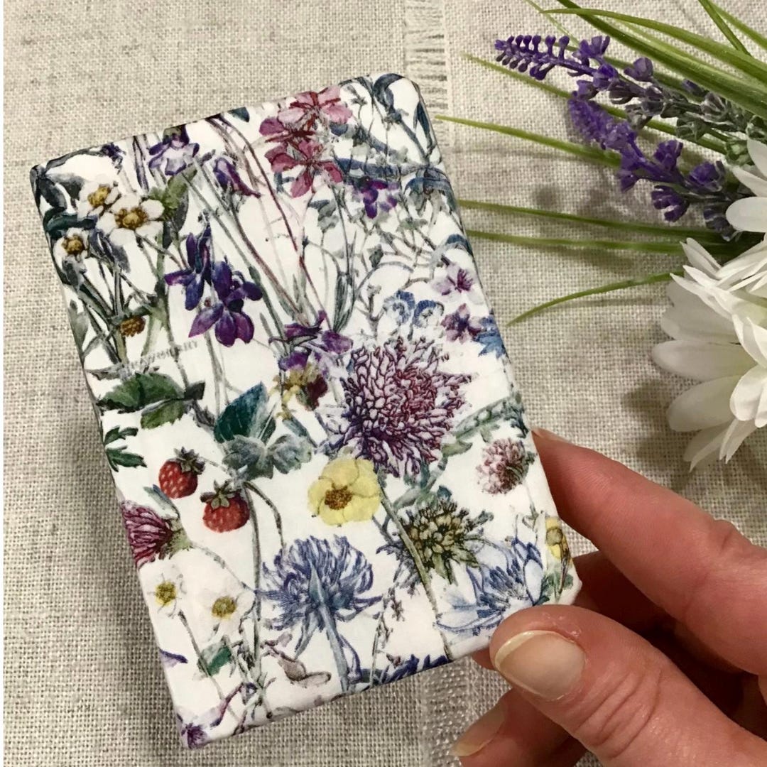 Pocket Address Book / Small Fabric Notebook / Handmade Bookmark - Etsy