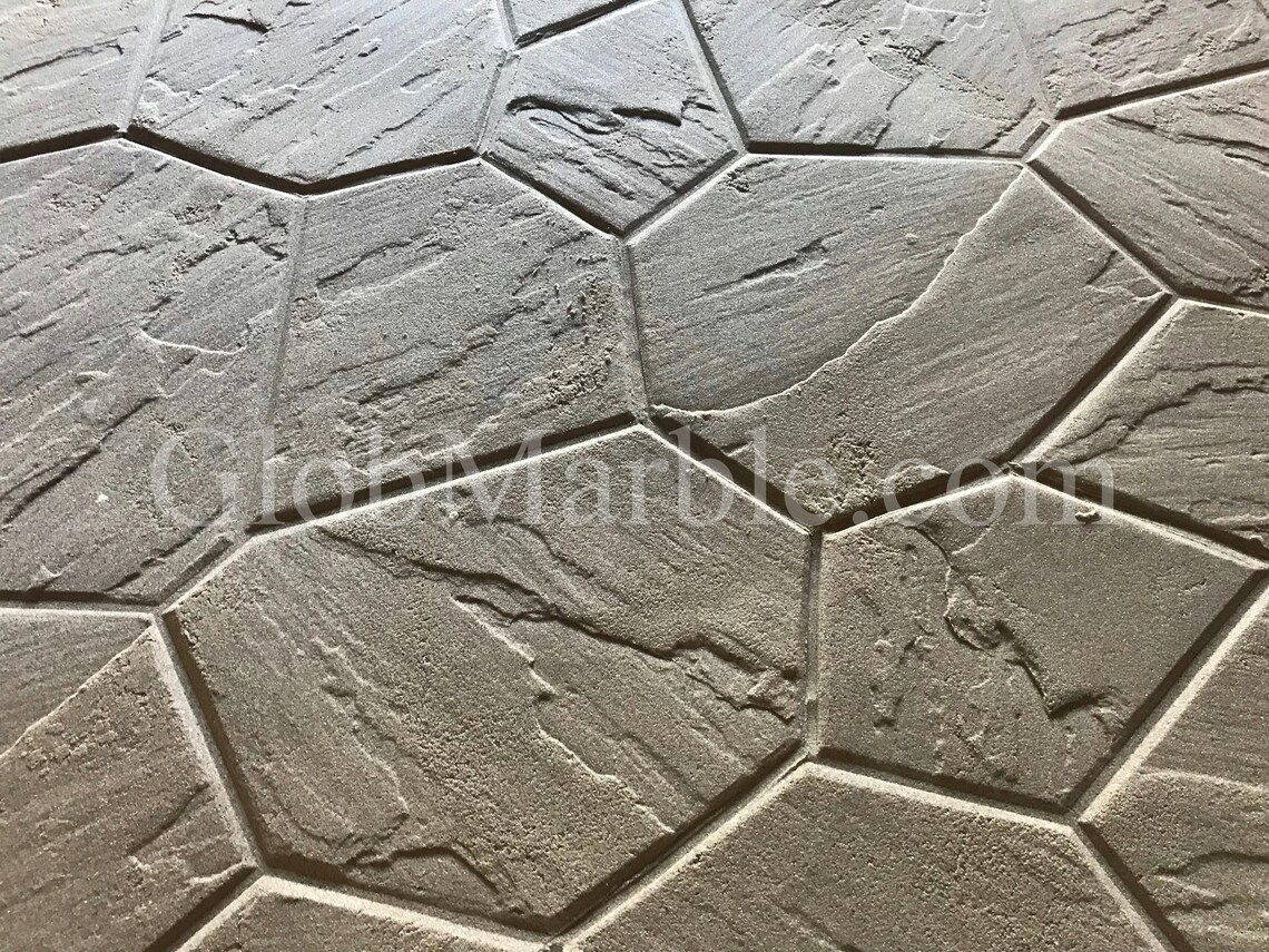 5 Pc Set of Random Stone Stamp Mats. Stamped Concrete Form Set - Etsy