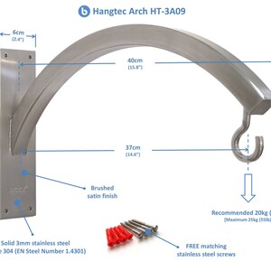Hangtec Arch HT-3A09 - Stainless Steel Wall Bracket for Hanging Baskets ...