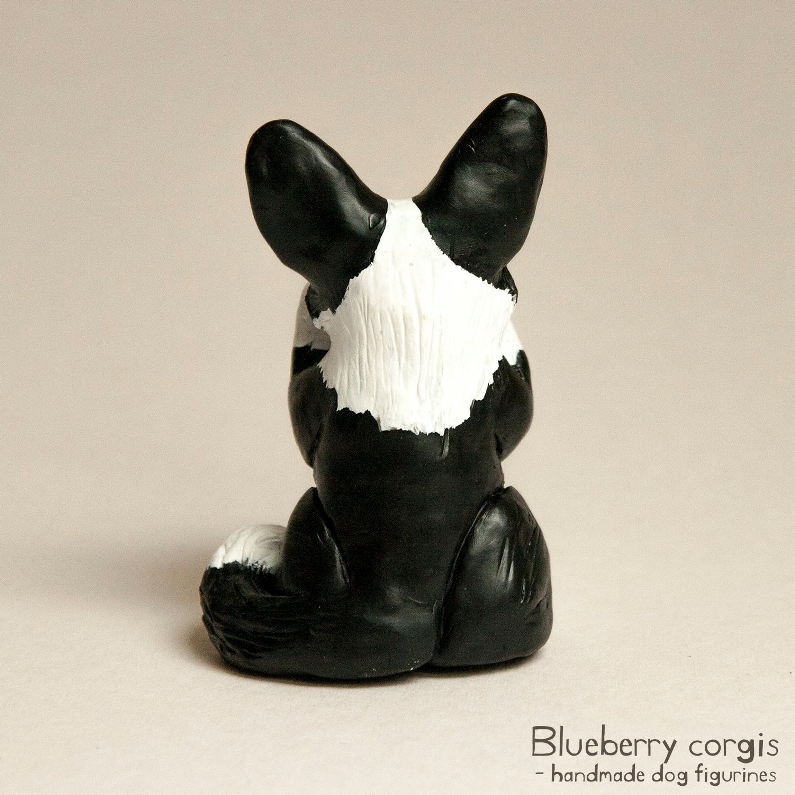 Single Welsh Corgi Figurine, Scuplture Painted Basing on Photos, 100% ...
