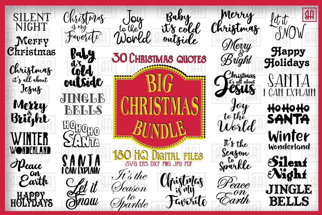 Christmas Sayings Svg 30 Christmas Sayings Bundle SVG Christmas Cut ...