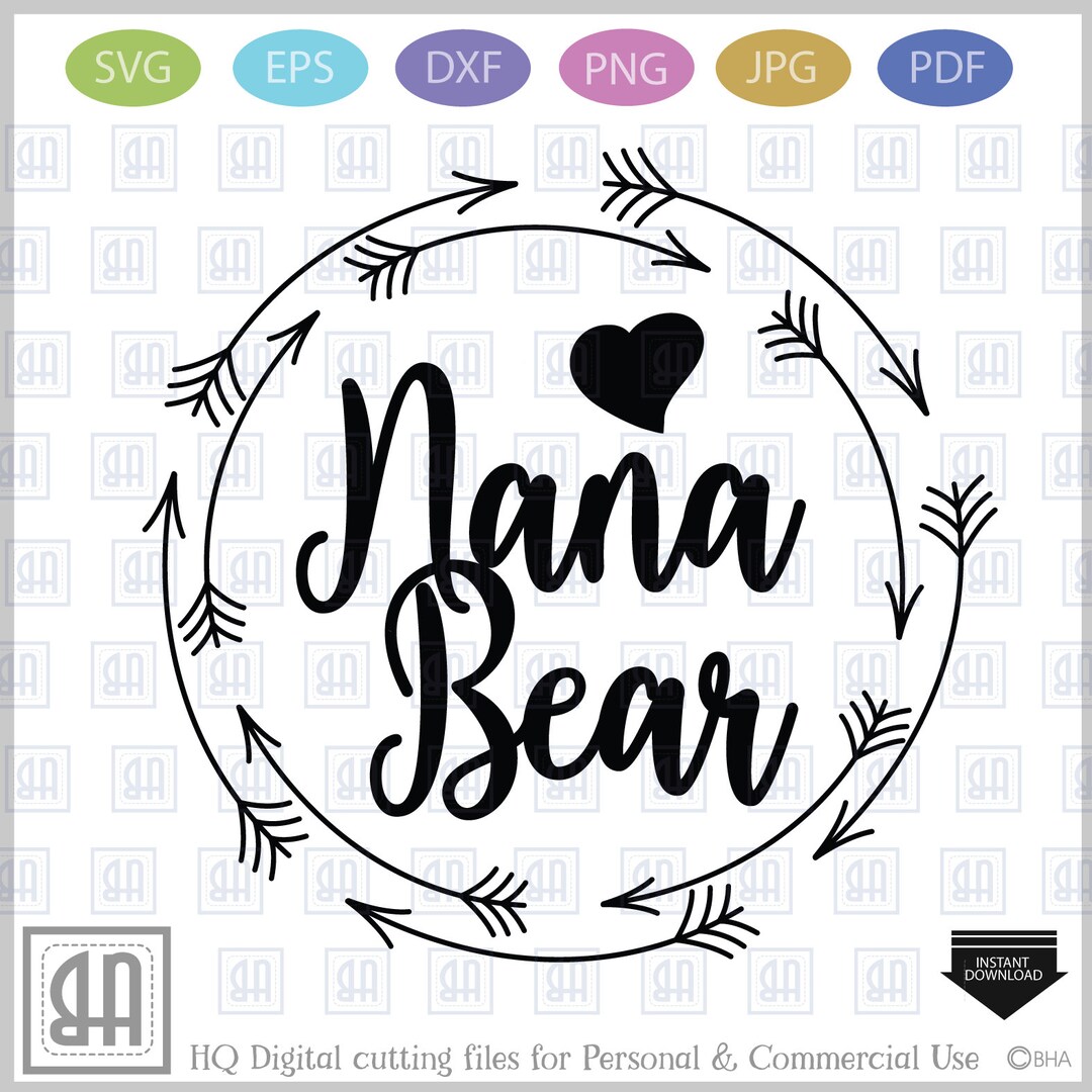 Nana Bear SVG Nana Bear Clipart Nana SVG File Nana Bear - Etsy Australia
