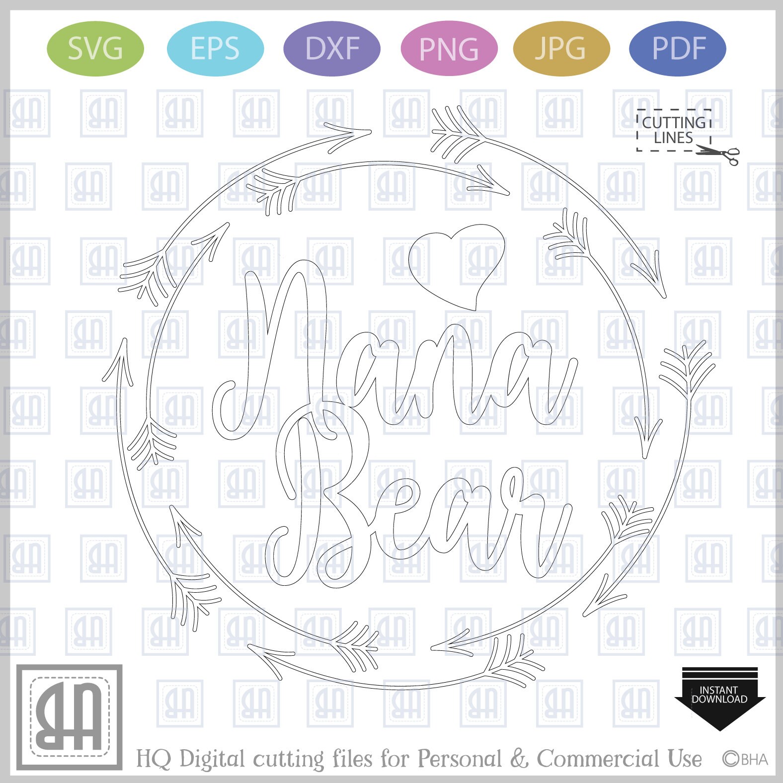 Nana Bear SVG Nana Bear Clipart Nana SVG File Nana Bear | Etsy Australia