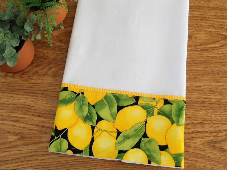 Lemons Tea Towel Lemon Kitchen Decor Lemon Decorative - Etsy