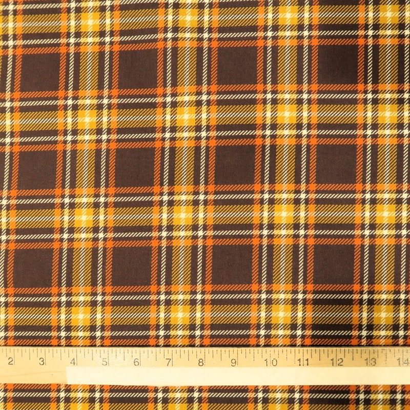 Orange Plaid Fabric - Etsy