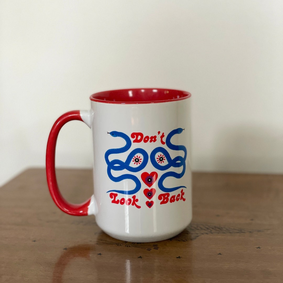Snake Coffee Mug, Vintage Style Mug, Don't Look Back Mug, Retro Large ...
