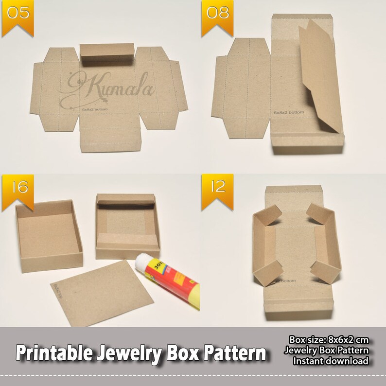 Printable Jewelry Box Pattern / Packaging Ready to Use / Box Template ...