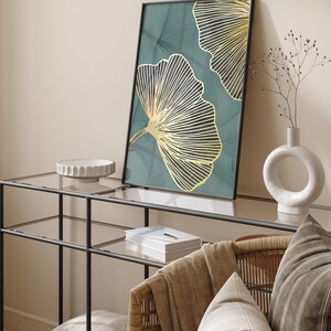 Mint Ginko Real Gold Set of 3 Posters 50x70cm, Nature-inspired Wall Art ...