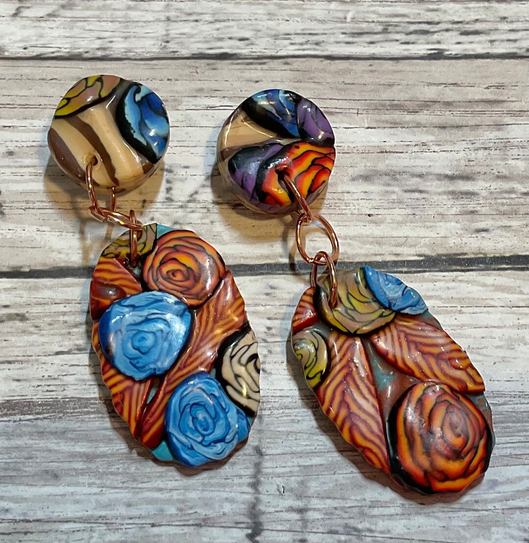 Nature Lovers Polymer Clay Pierced Dangle Earrings - Etsy