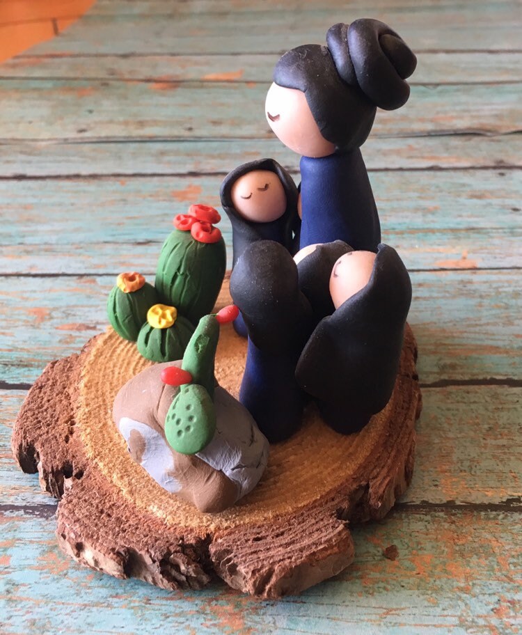 Storyteller Scene in Polymer Clay