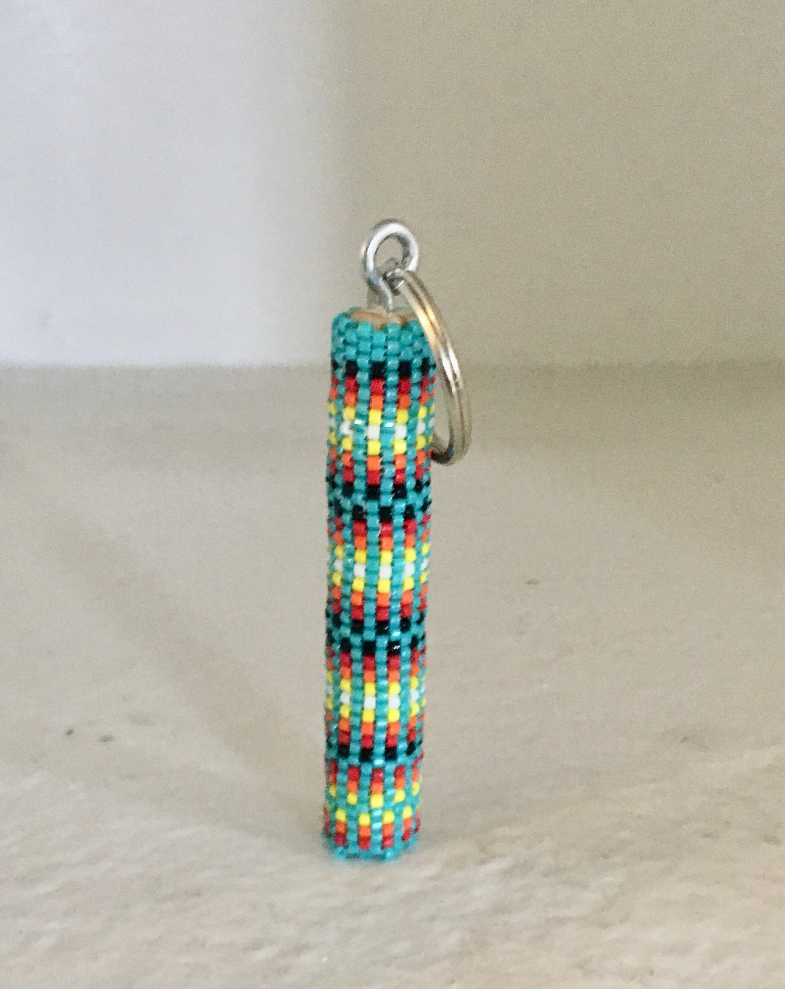 Peyote Stitch Multi Colored Beaded Keychain - Etsy