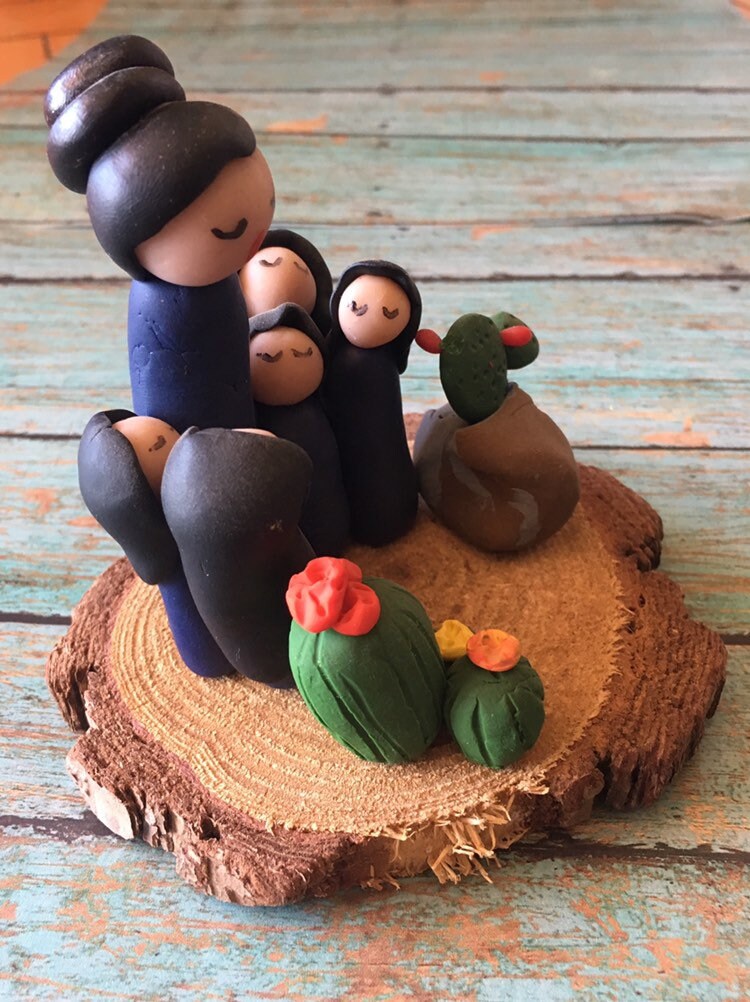 Storyteller Scene in Polymer Clay