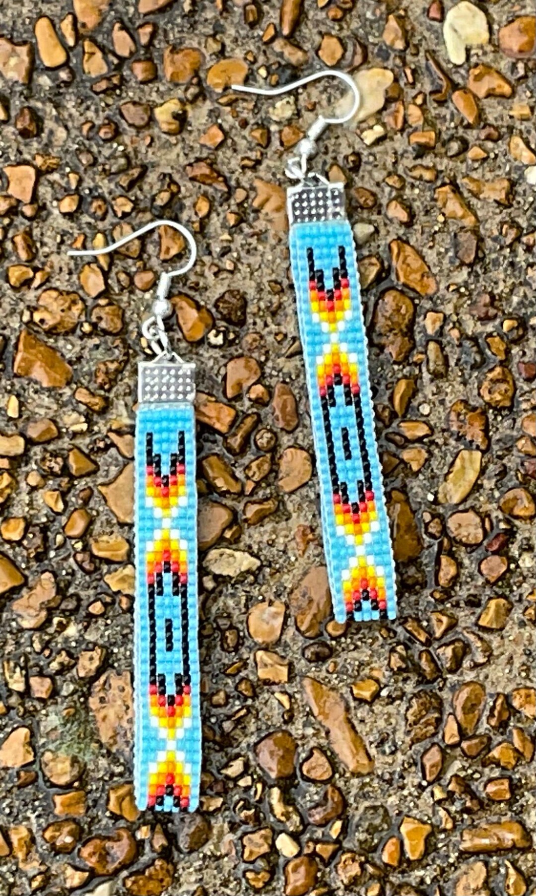 Beaded Loom Loop Earrings - Etsy