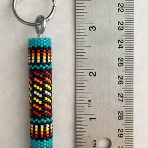 Peyote Stitch Bright Colors Beaded Keychain - Etsy