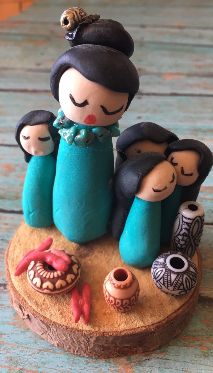 Storyteller in Turquoise Polymer Clay