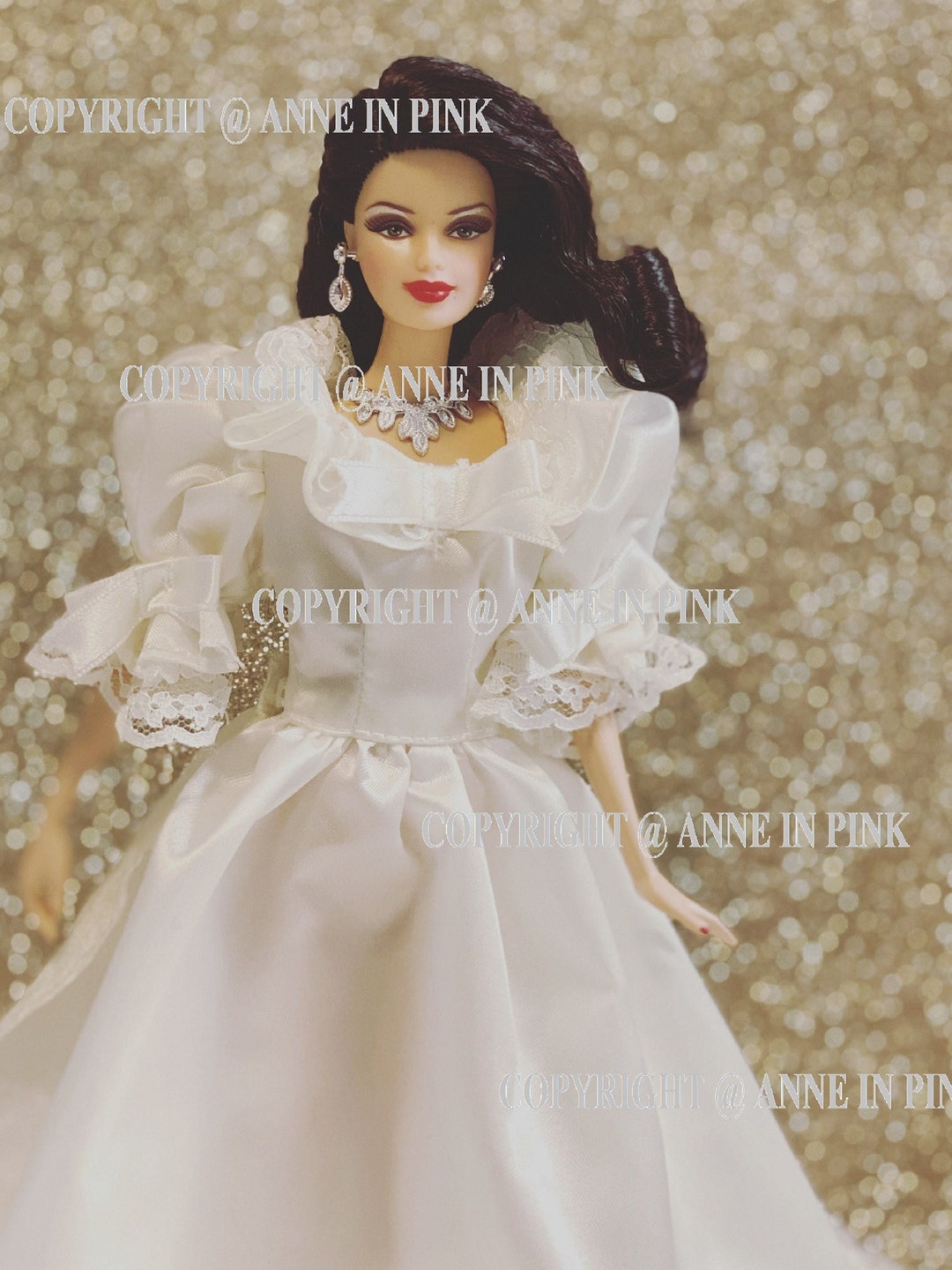 Beautiful Burnett Barbie in Princess Diana Bridal Gown Digital Download ...