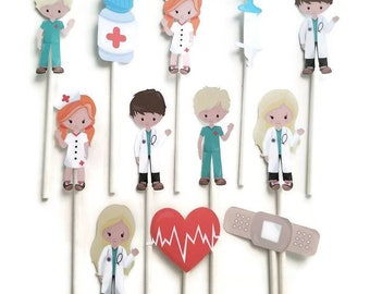 Doctor cake toppers | Etsy
