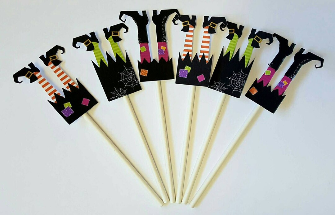 Witch Feet Cupcake Toppers - Set of 12, Halloween Centerpiece ...