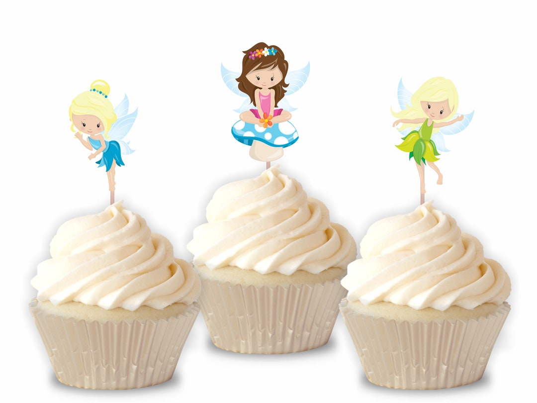 Fairy Cupcake Toppers -set of 12, Cake Toppers, Fairy Tale, Princess ...