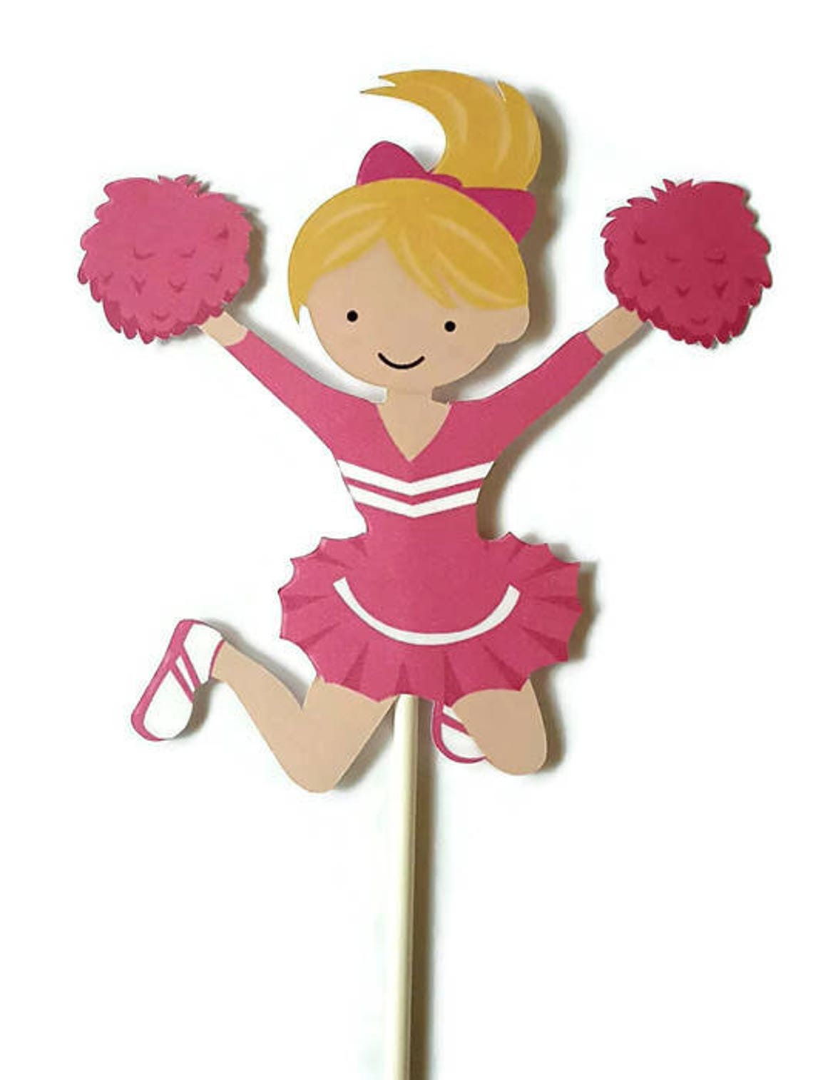Cheerleader Cake Topper - Pom Poms, Cheer Centerpiece - Etsy