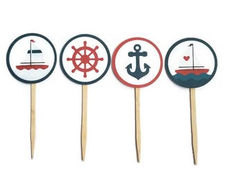 Anchor Cupcake Toppers - Etsy