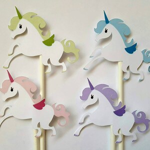 Unicorn Cupcake Toppers -set of 12, Cake Toppers, Fairy Tale, Princess ...