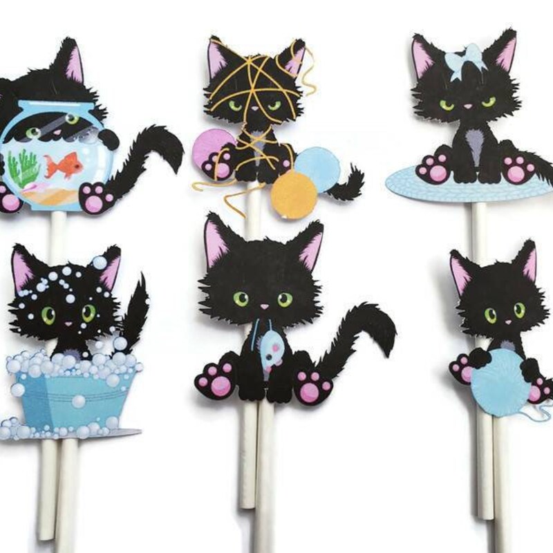 Cat Cake Toppers - Etsy