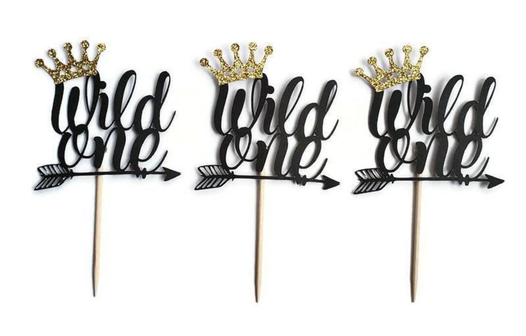 Wild One Cupcake Toppers, - Set of 12 Woodland Theme, Baby Shower ...