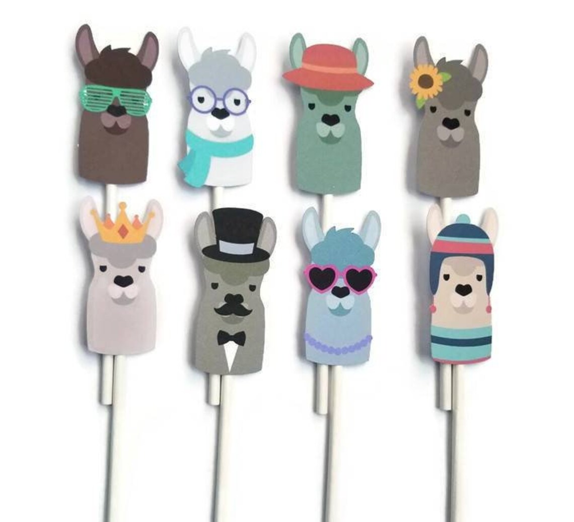 Llama Cupcake Toppers Set of 12 Llama Theme Llama Party - Etsy
