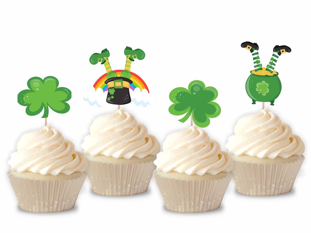 St Patrick's Day Cupcake Toppers - Set of 12 - Etsy