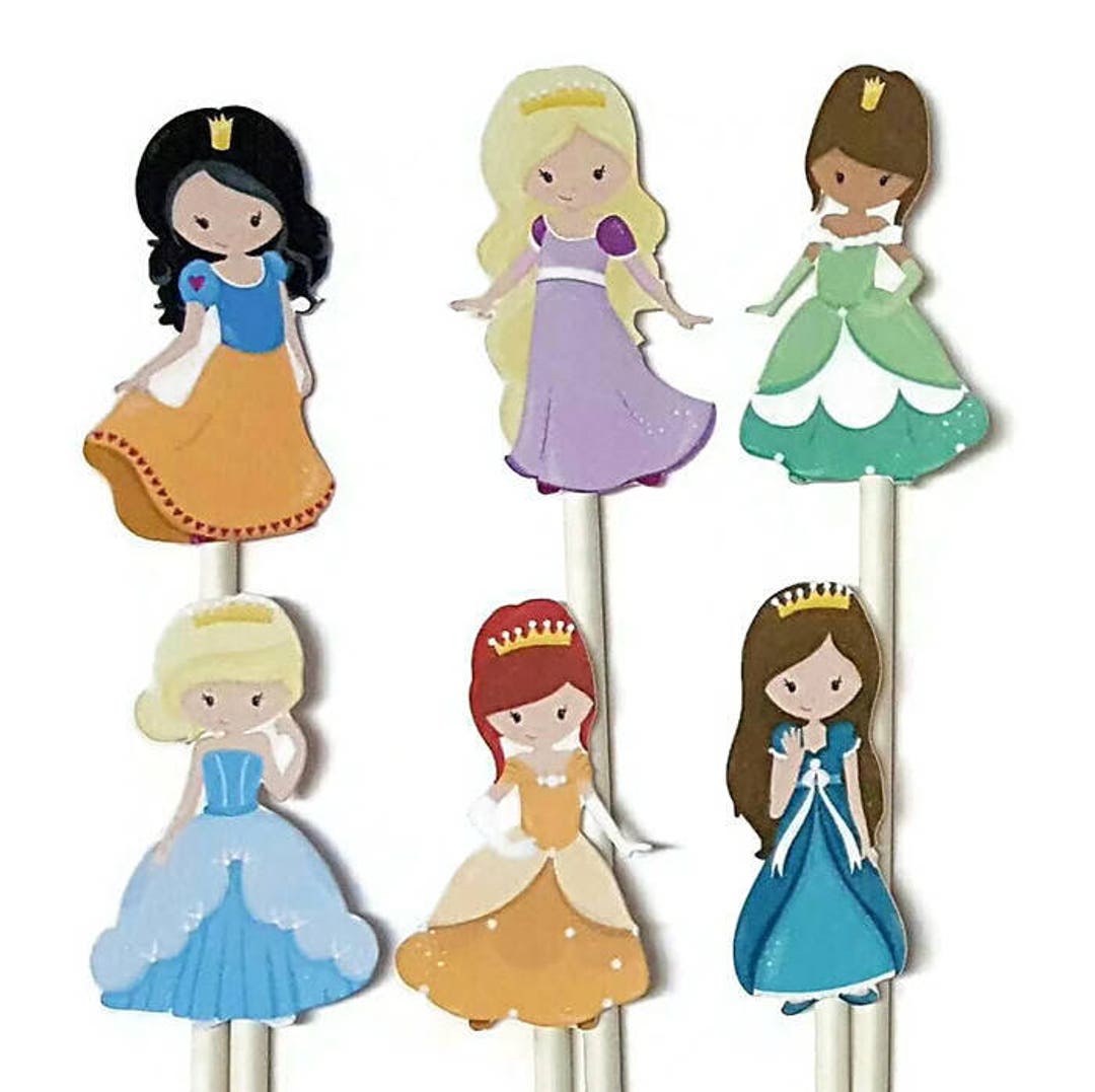 Princess Cupcake Toppers - Set of 12, Cake Toppers, Fairy Tale ...