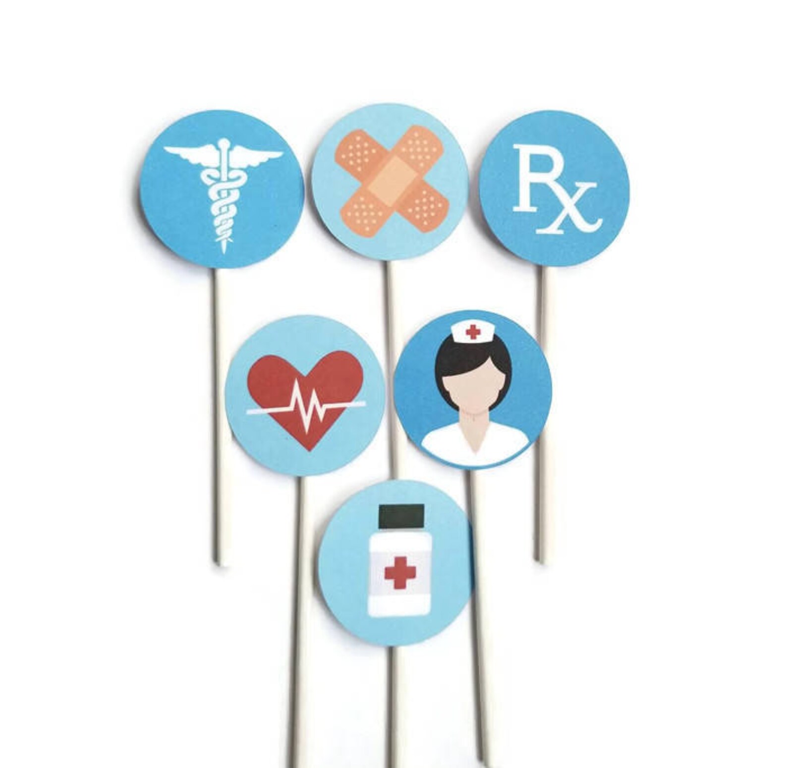 Doctor Cupcake Toppers Set of 12 Doctor Party Nurse Theme - Etsy