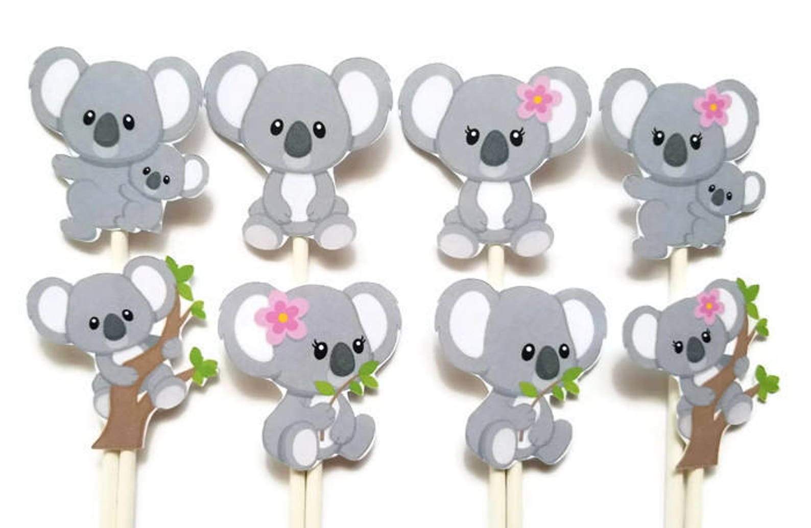 Koala Cupcake Toppers Set of 12 Koala Birthday Koala Cake - Etsy