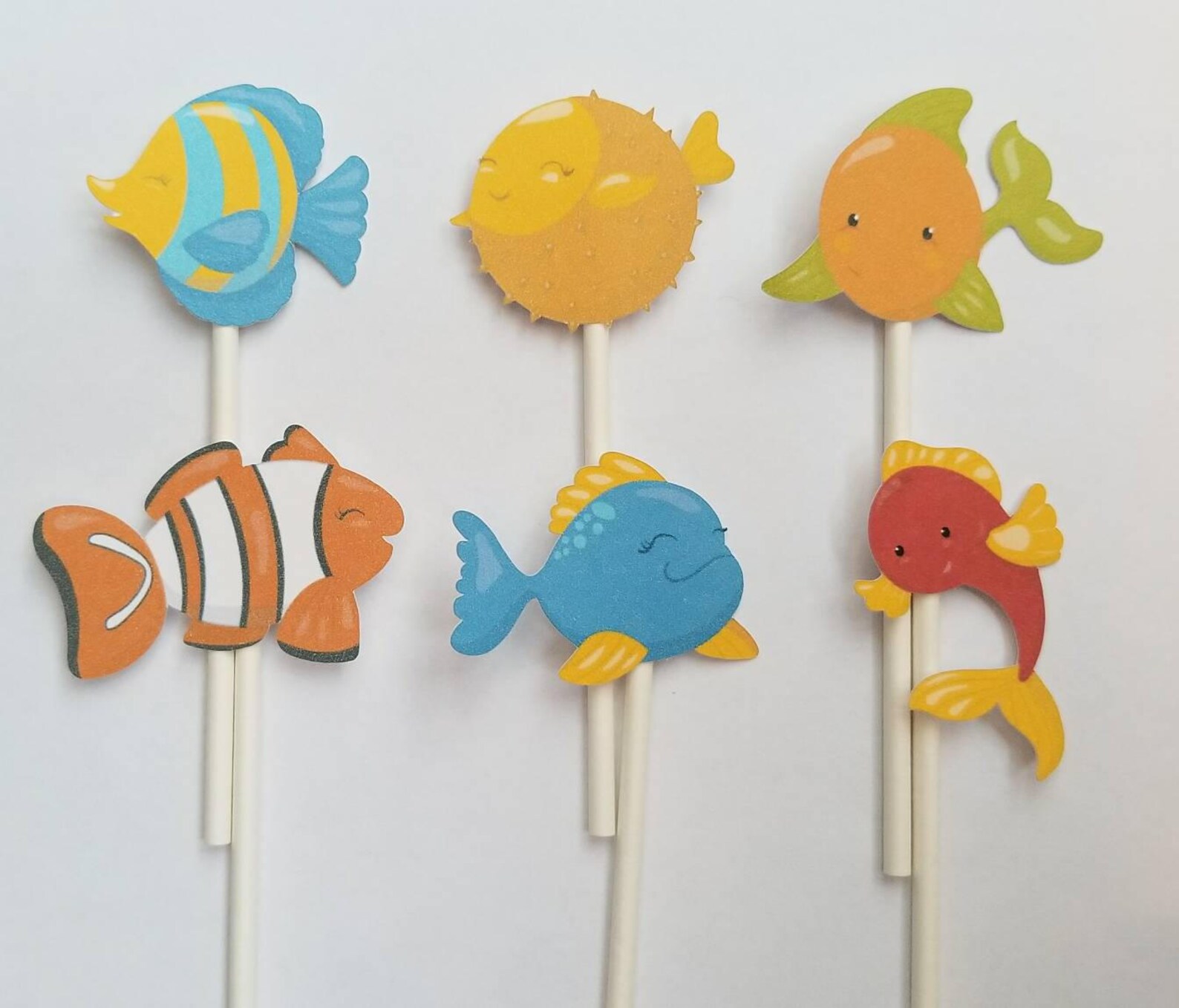 Fish Cupcake Toppers Set of 12 Colorful Fish Tropical Fish - Etsy