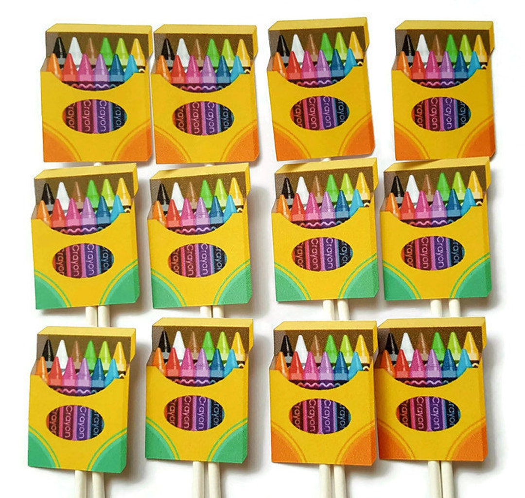Crayon Cupcake Toppers - Set of 12, Art Party, Art Theme, Little Artist ...