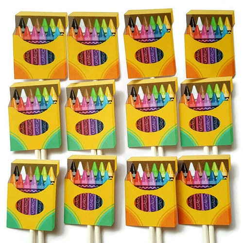 Crayon Cupcake Toppers Set of 12 Art Party Art Theme - Etsy