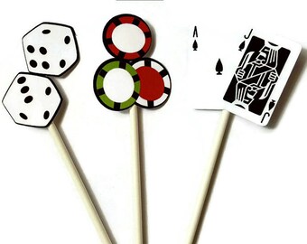 Casino Cupcake Toppers Casino Party Casino Night Casino Party ...