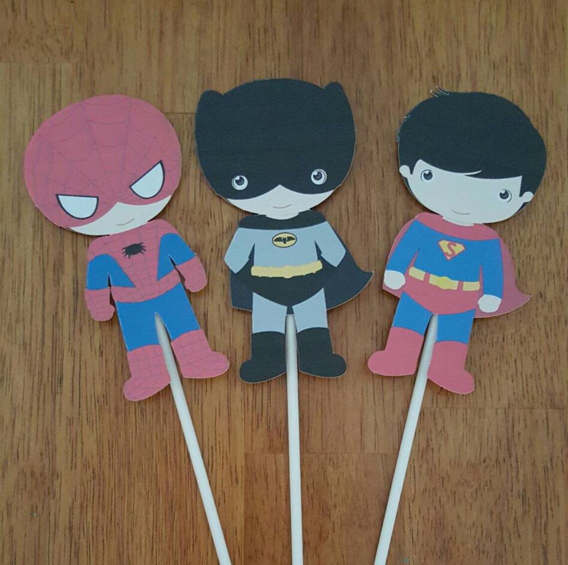 Superhero cake toppers superhero centerpieces set of 3 | Etsy