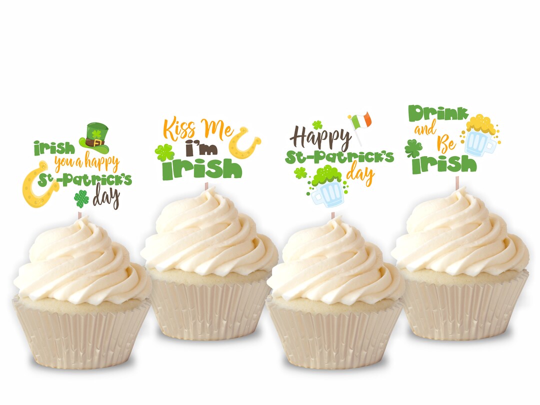 St Patrick's Day Cupcake Toppers Set of 12 - Etsy