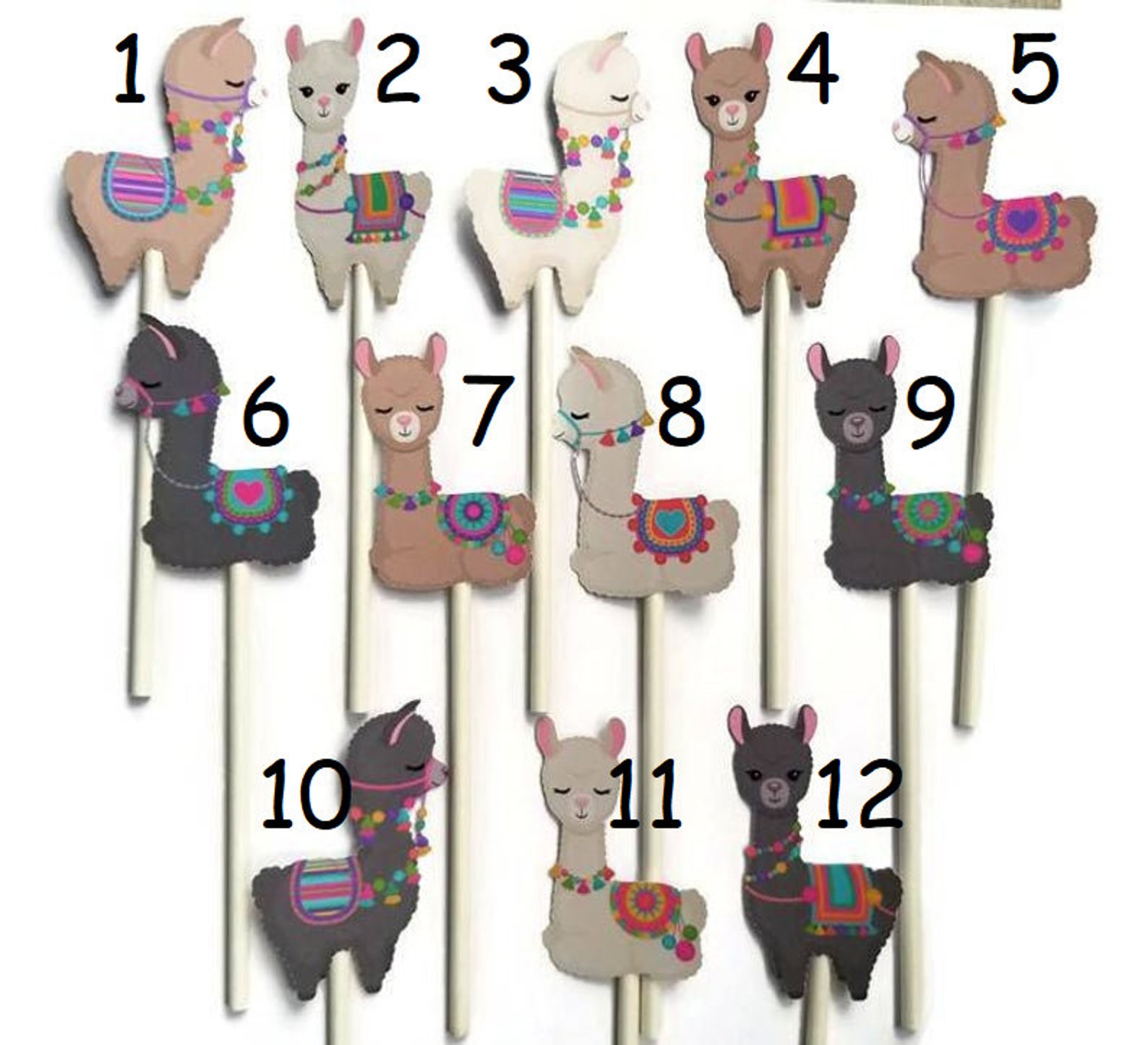 Llama Cake Topper, Double Sided Party Decor - Etsy