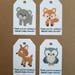 Woodland Theme Thank You/gift Tags Set of 12, Woodland Animals ...